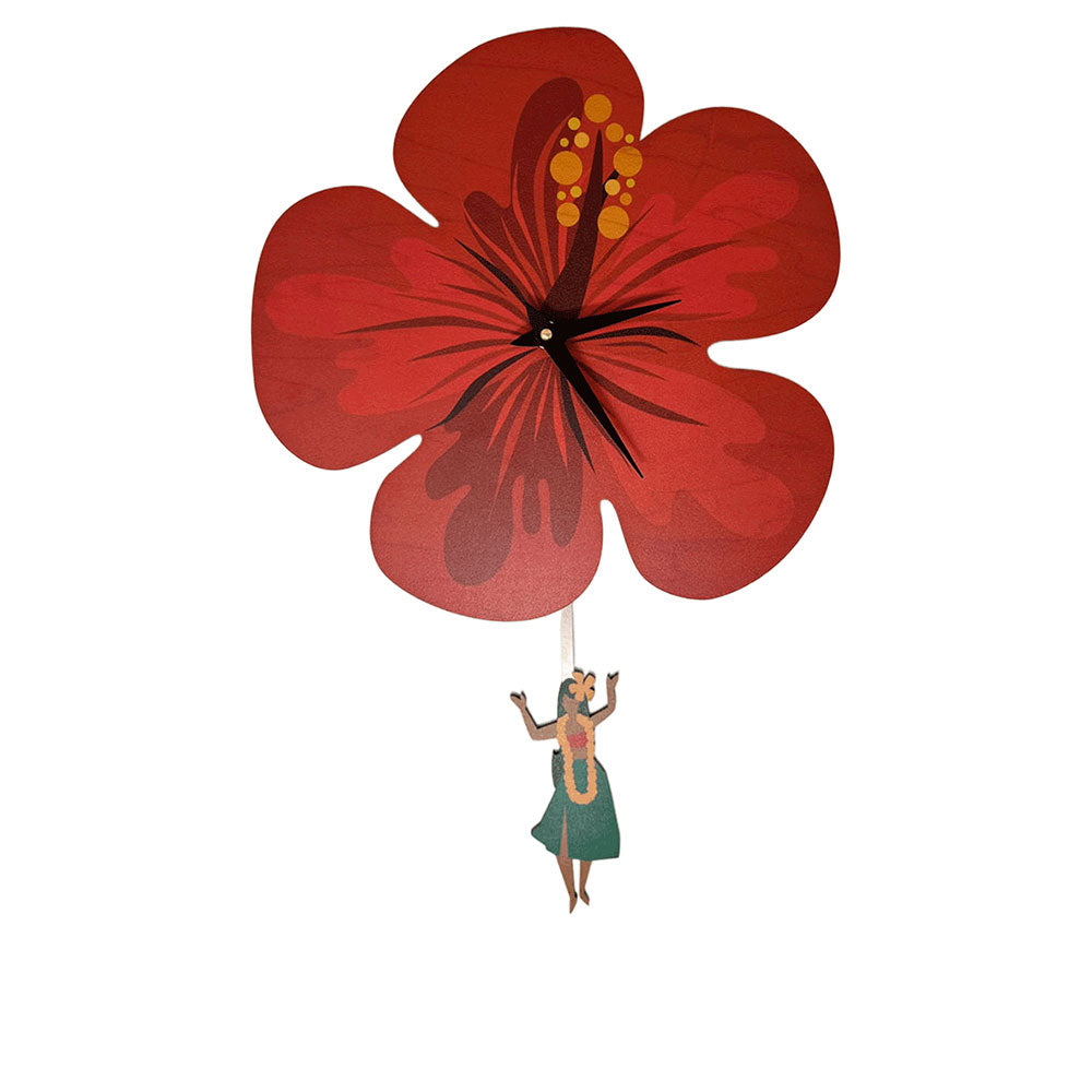 Hibiscus Hula Pendulum Clock | CocoNene Hawaii