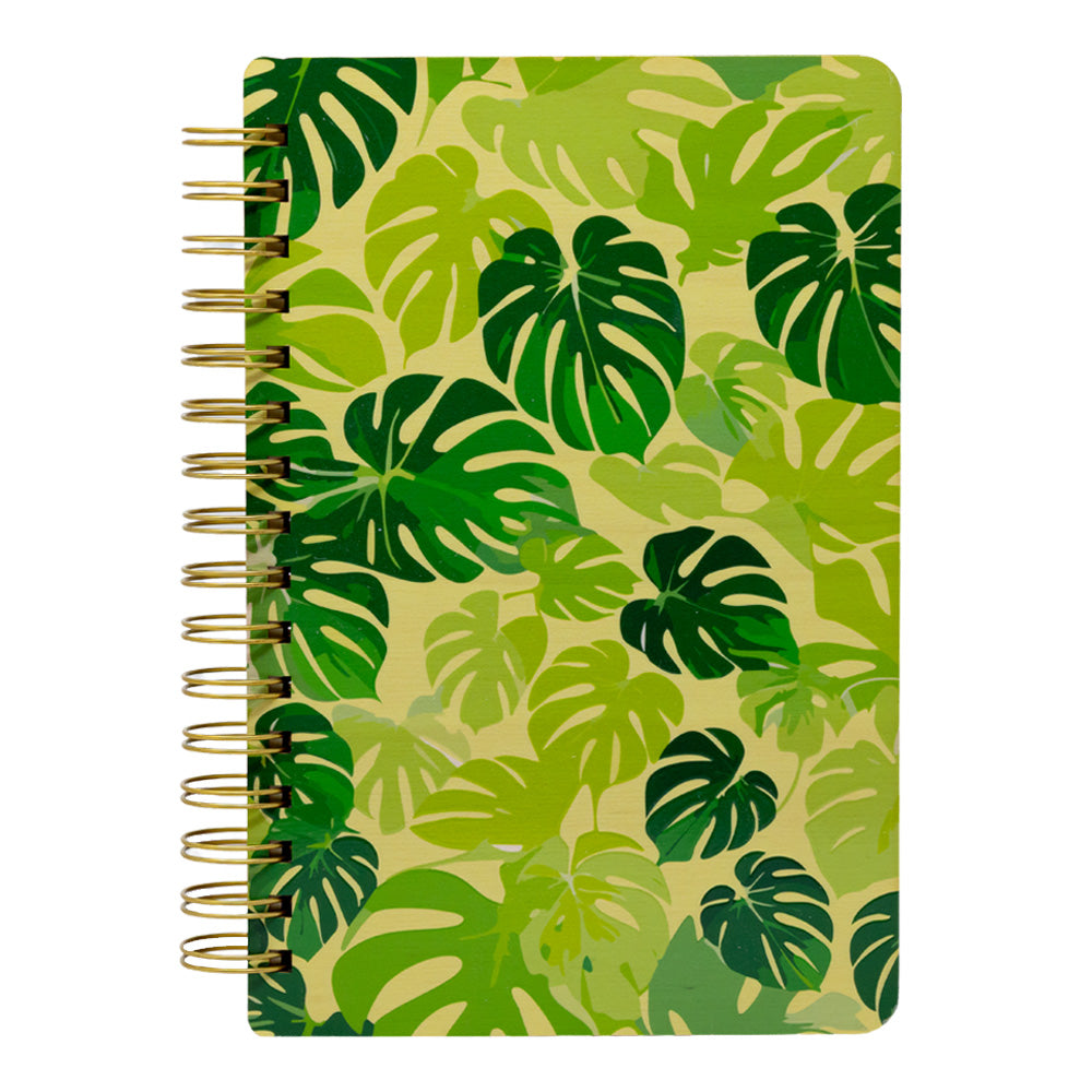 MONSTERA PATTERN WOOD NOTEBOOK – CocoNene Hawaii